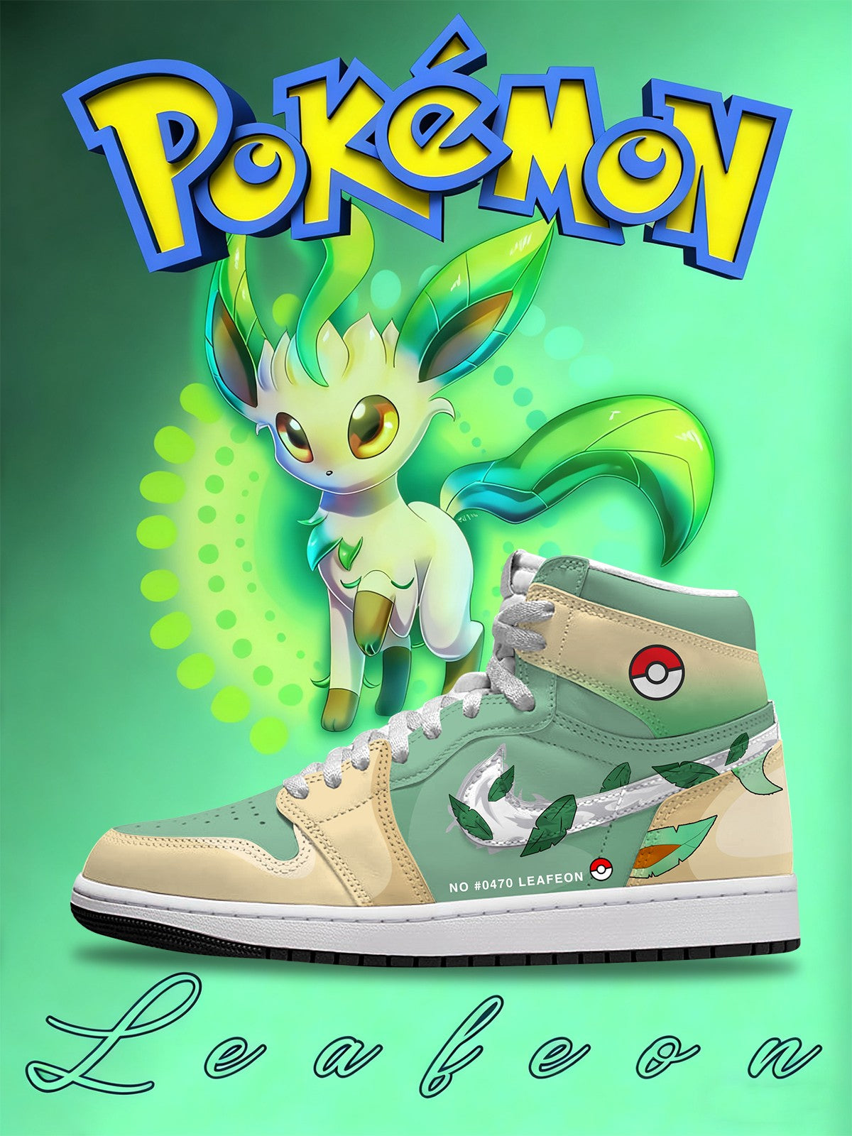 Essential Custom Crafted Leafeon V.1 Authentic Retro High Top Kicks For ...
