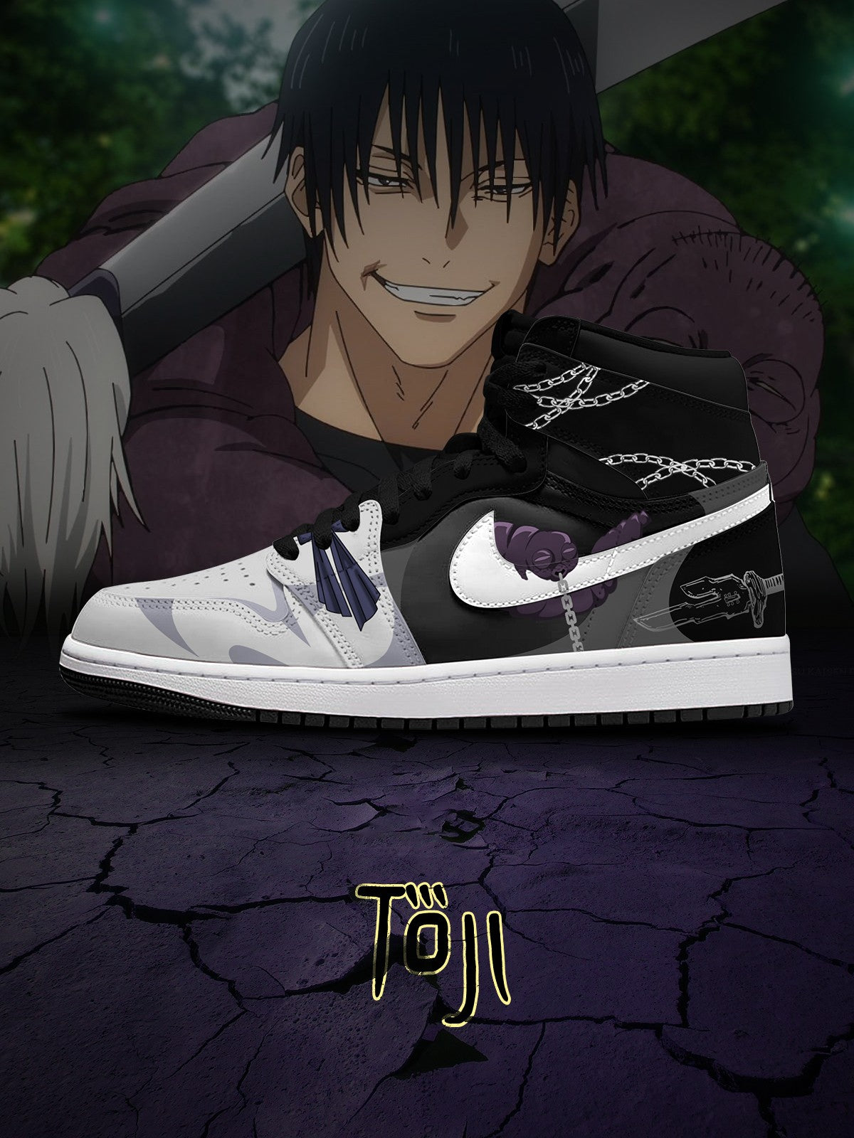 Elite Custom Made Toji Fushiguro V.3 Authentic Retro High Top Athletic ...